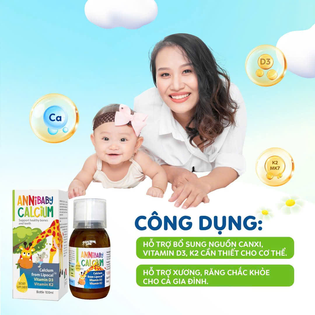 Bổ xung canxi hữu cơ ANNI BABY CALCIUM 100ml Trẻ từ 6 tháng